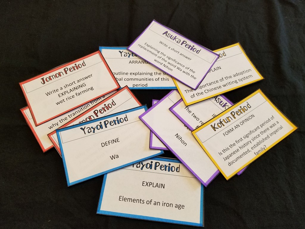 Japanese History Writing Task Cards – Integrated Social Studies