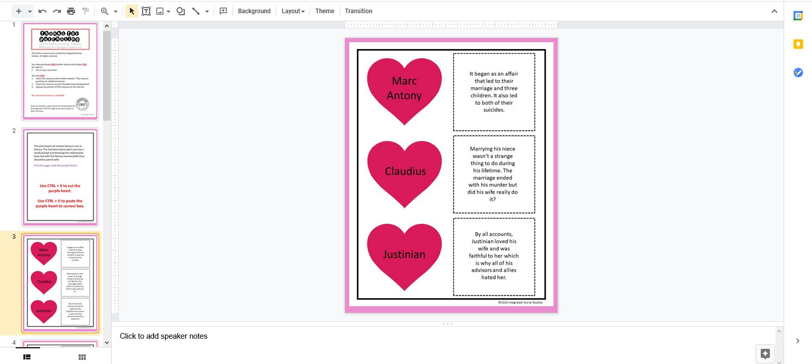 World History Couples Matching Game on Google Classroom™ – Integrated ...